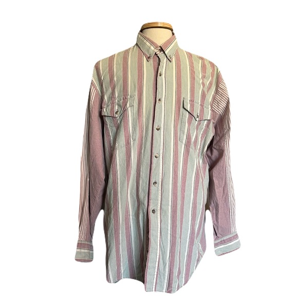 Roper | Shirts | Vintage Roper Xxl Multi Color Striped Made In Usa ...
